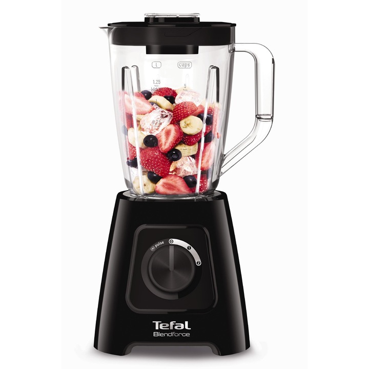 Blender Tefal BlendForce 2 BL420838, 600 W, 2 viteze, Cutit cu 4 lame, Functie de maruntire ...