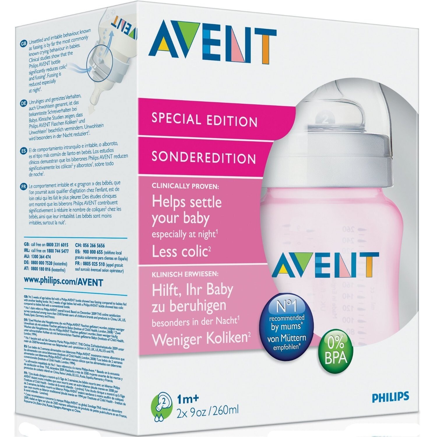 Pachet 2 biberoane Clasic Philips Avent SCF685/27, ROZ - eMAG.ro