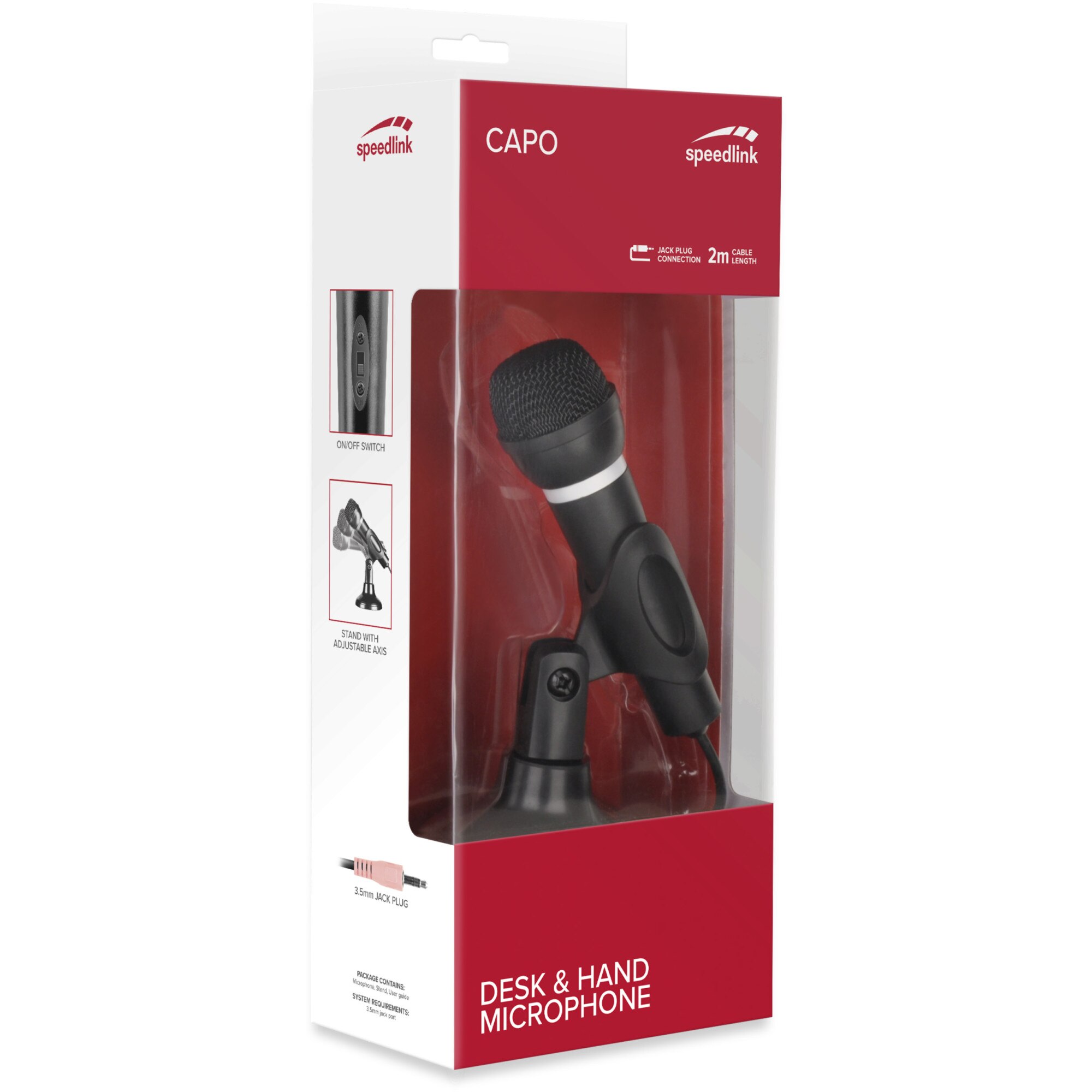 Microfon SpeedLink CAPO, cu fir, Negru - eMAG.ro
