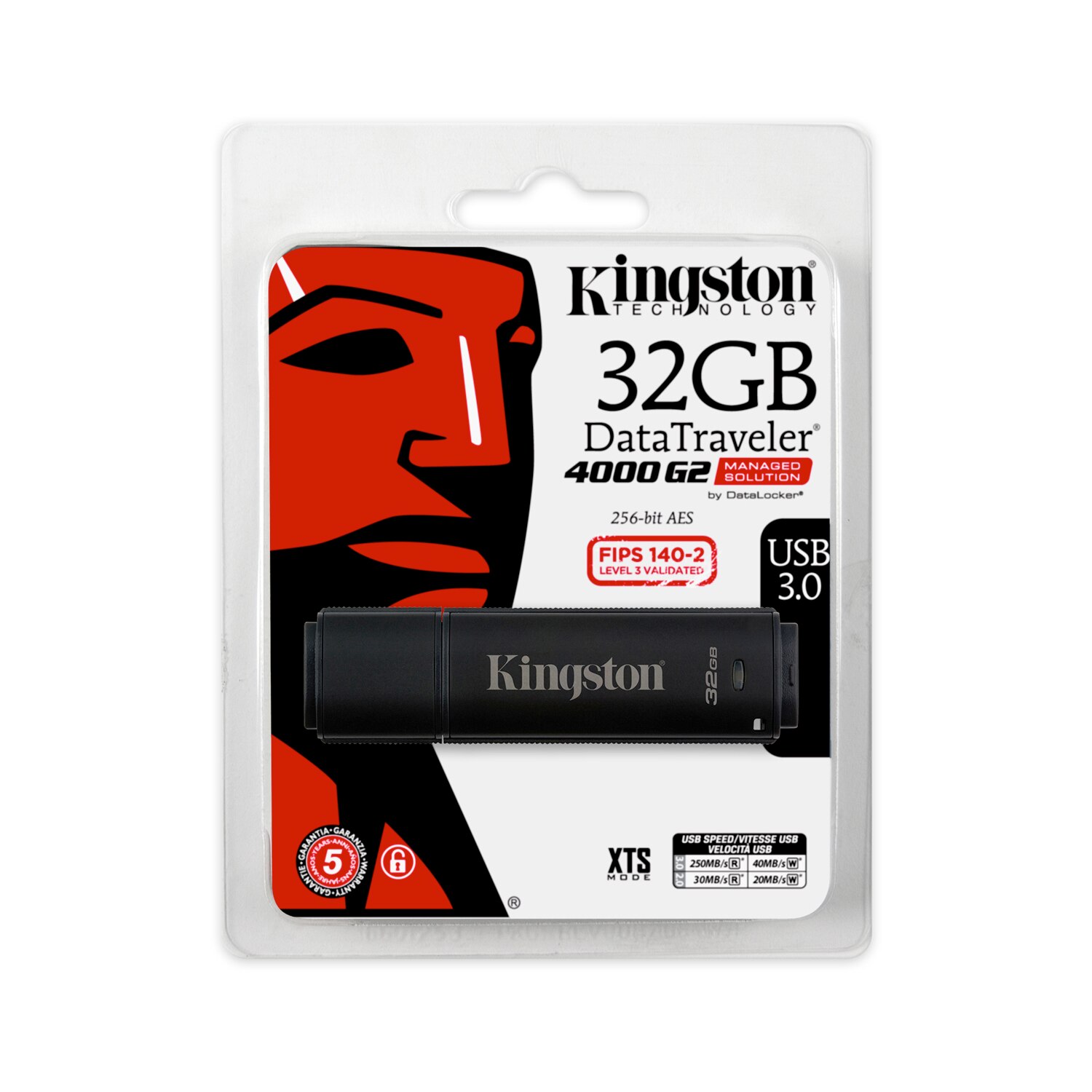 Pendrive, Kingston, DT4000 G2, 32GB, USB3.0, криптирано Pendrive, готов ...