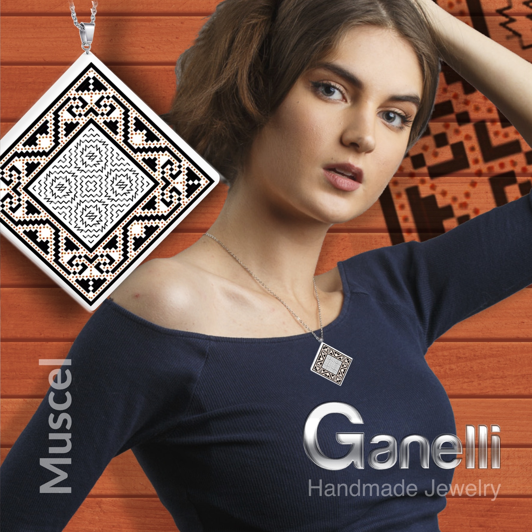 GANELLI kerámia medál román nemzeti motívumokkal Munténia környékéről ...