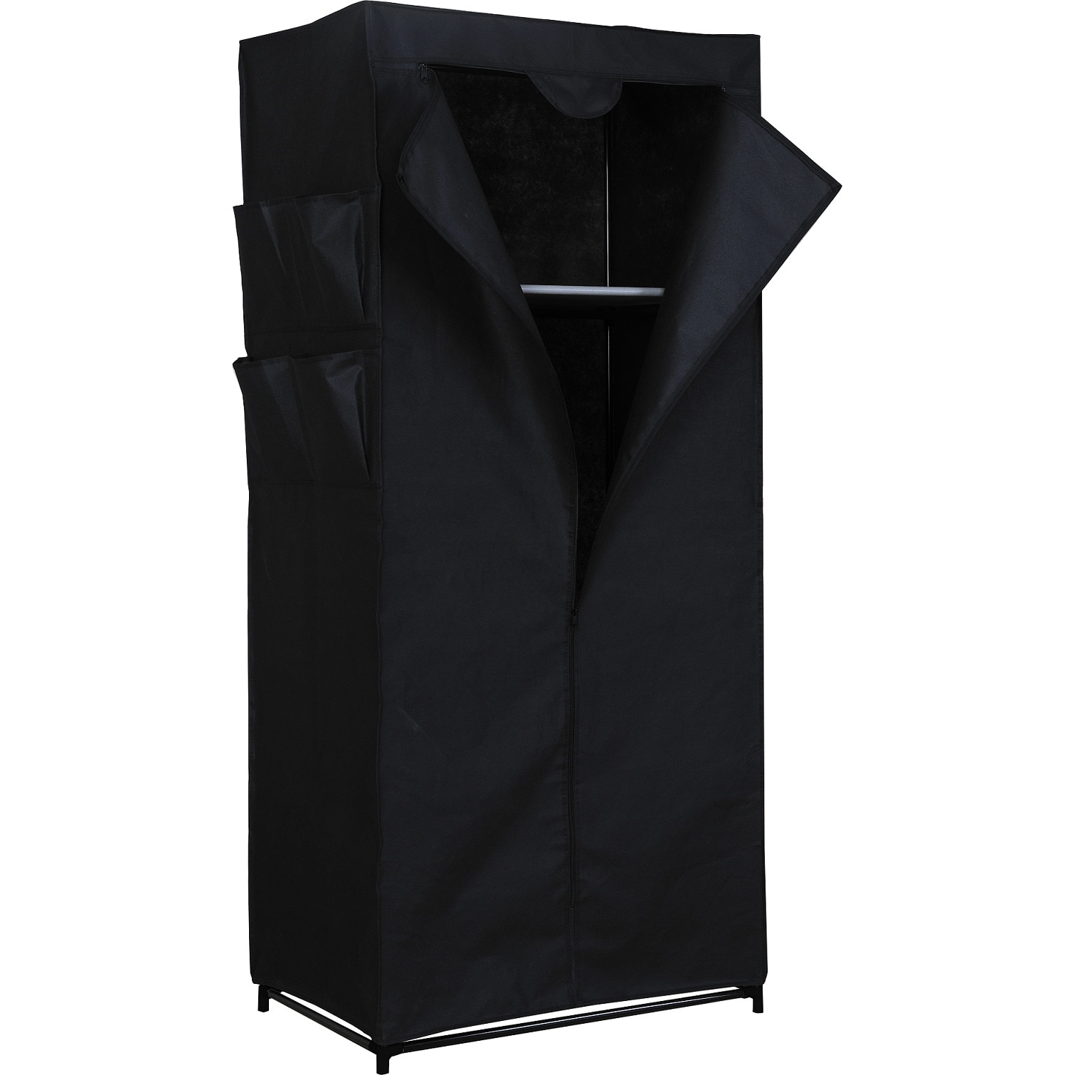 Dulap textil Unic Spot, cu 1 fermoar, 70 x 46 x 154 cm, Negru - eMAG.ro