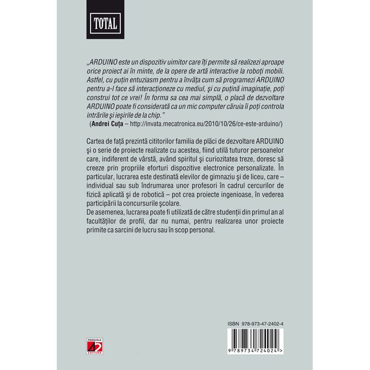 Programarea placii Arduino - 2017 - Traian Anghel - eMAG.ro