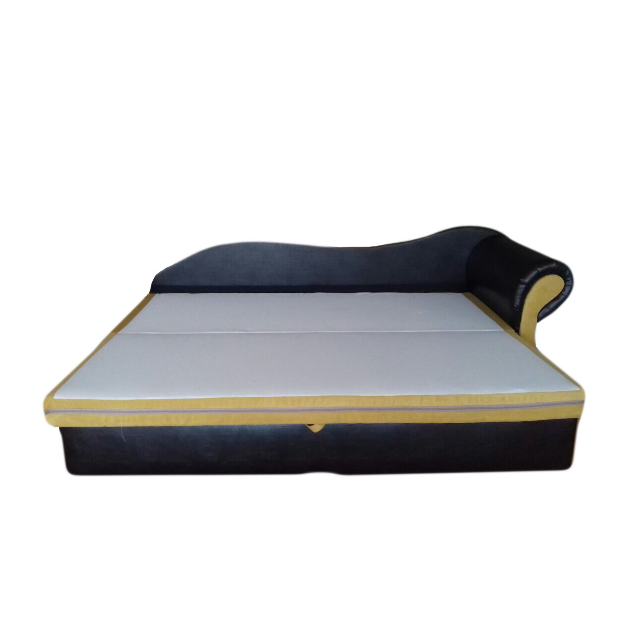 Pat extensibil Darius, kaki/negru, 220 x 146 x 77cm - eMAG.ro