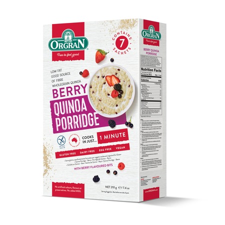 ORGRAN Quinoa kása, gluténmentes, málnával, vegán, 210g - eMAG.hu