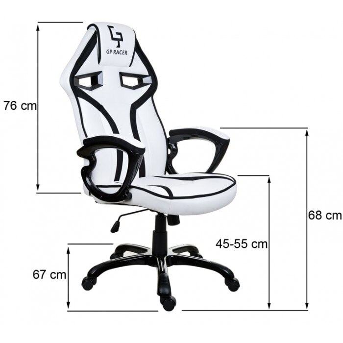 Scaun gaming Gran-Racer Alb-Roz, Piele - eMAG.ro