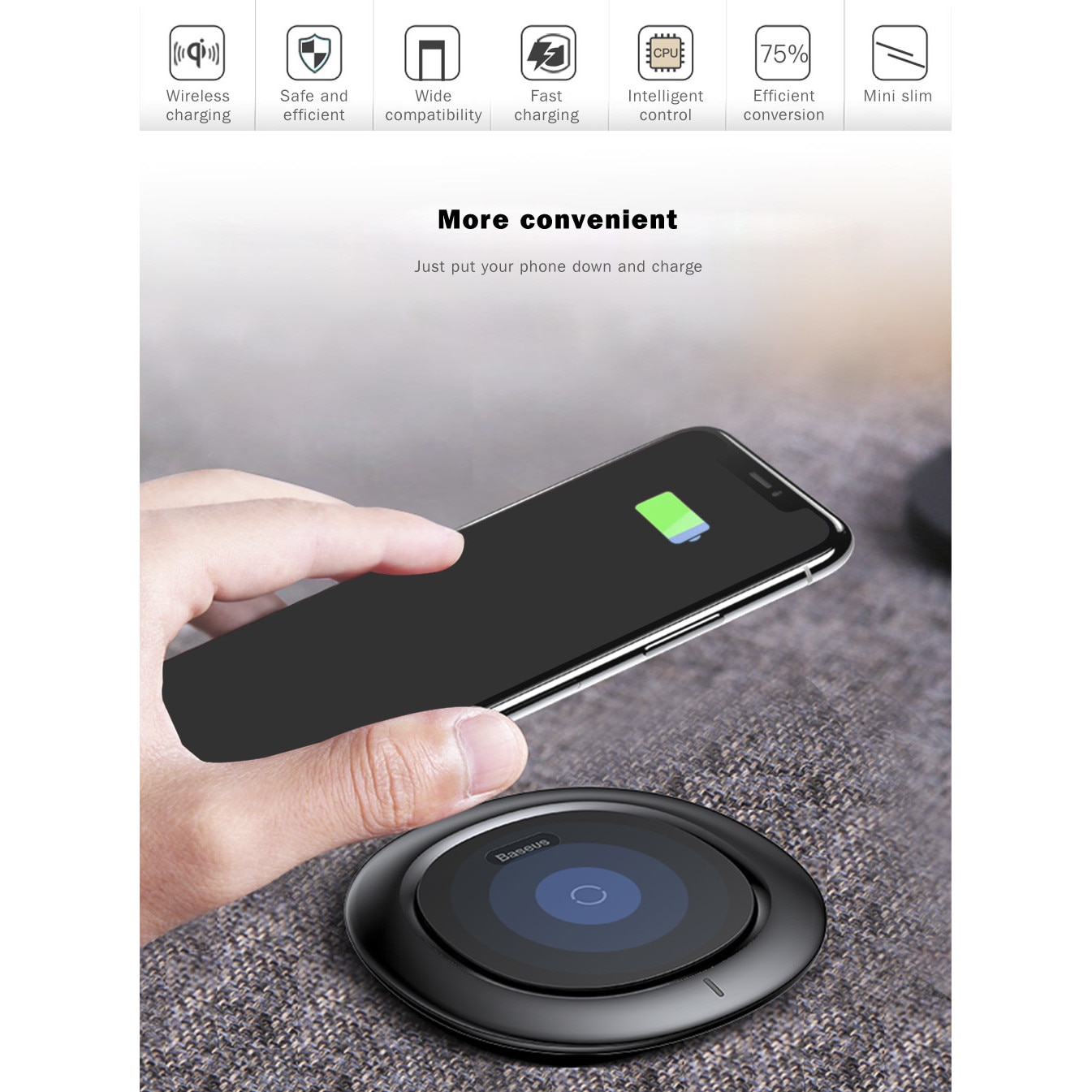 Incarcator wireless Baseus Qi - eMAG.ro