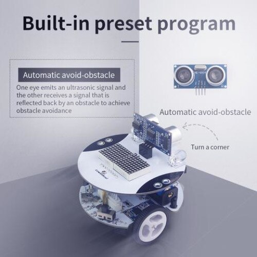 Robot Car Qbot, Robot Educational, Gri, Metal - eMAG.ro