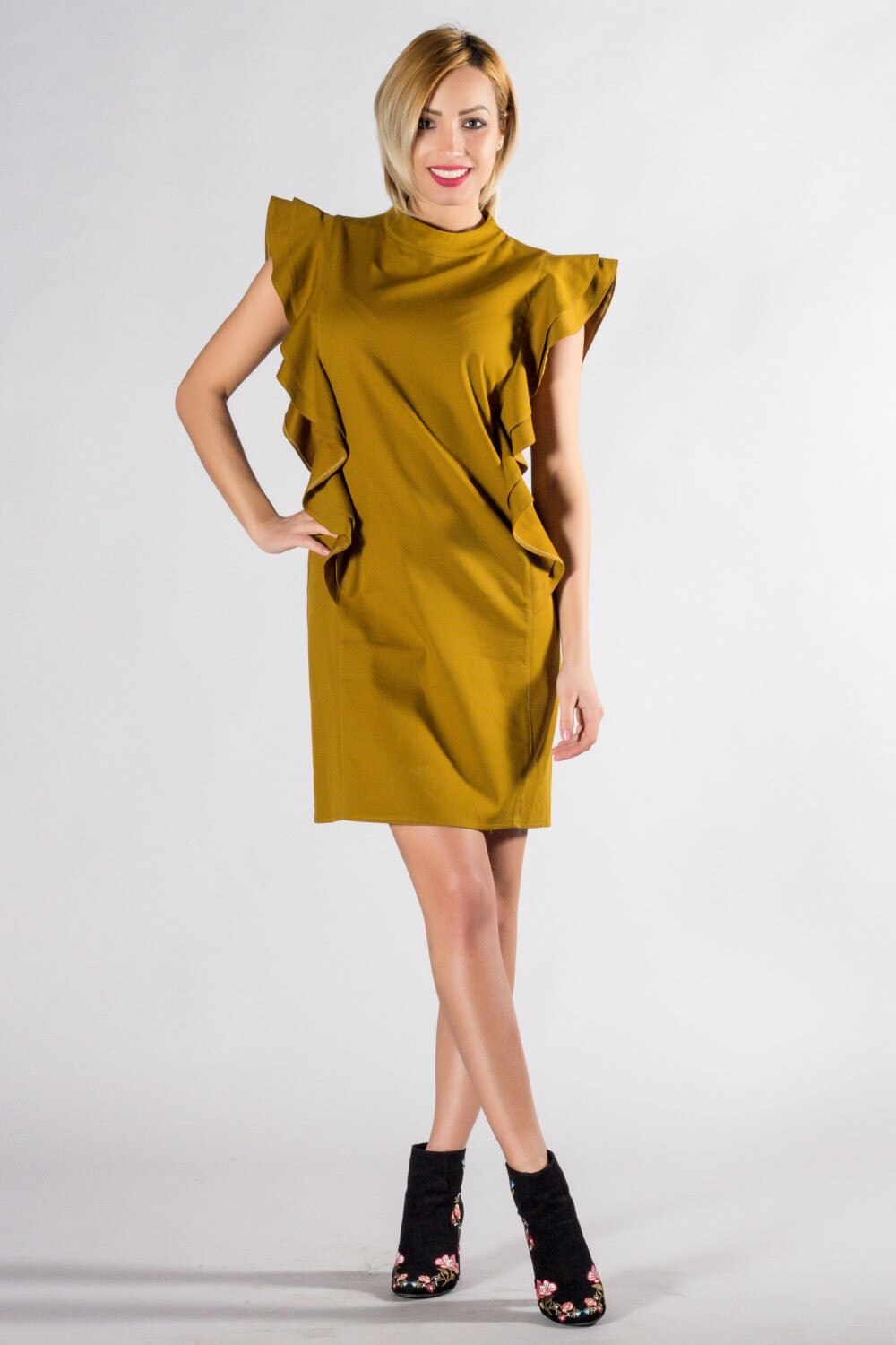 Rochie Margot, Mustar, 42 - eMAG.ro
