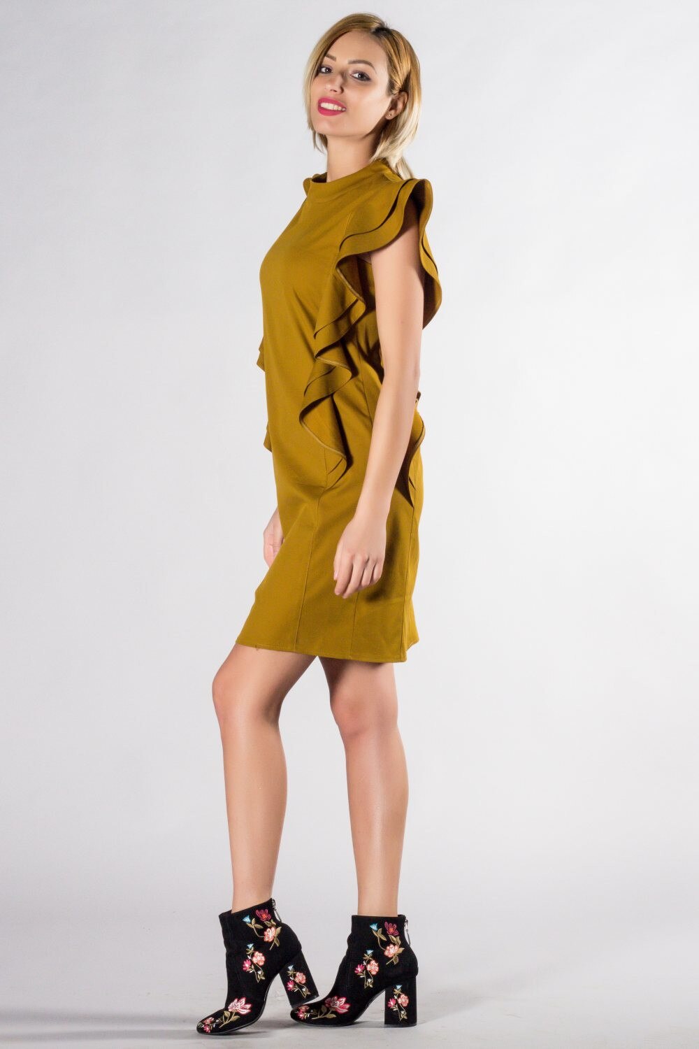 Rochie Margot, Mustar, 42 - eMAG.ro