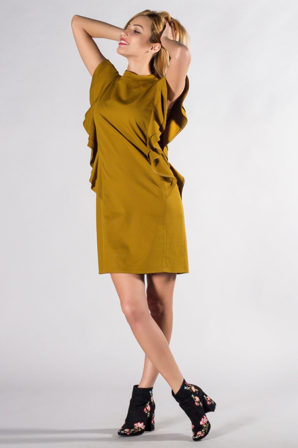 Rochie Margot, Mustar, 42 - eMAG.ro