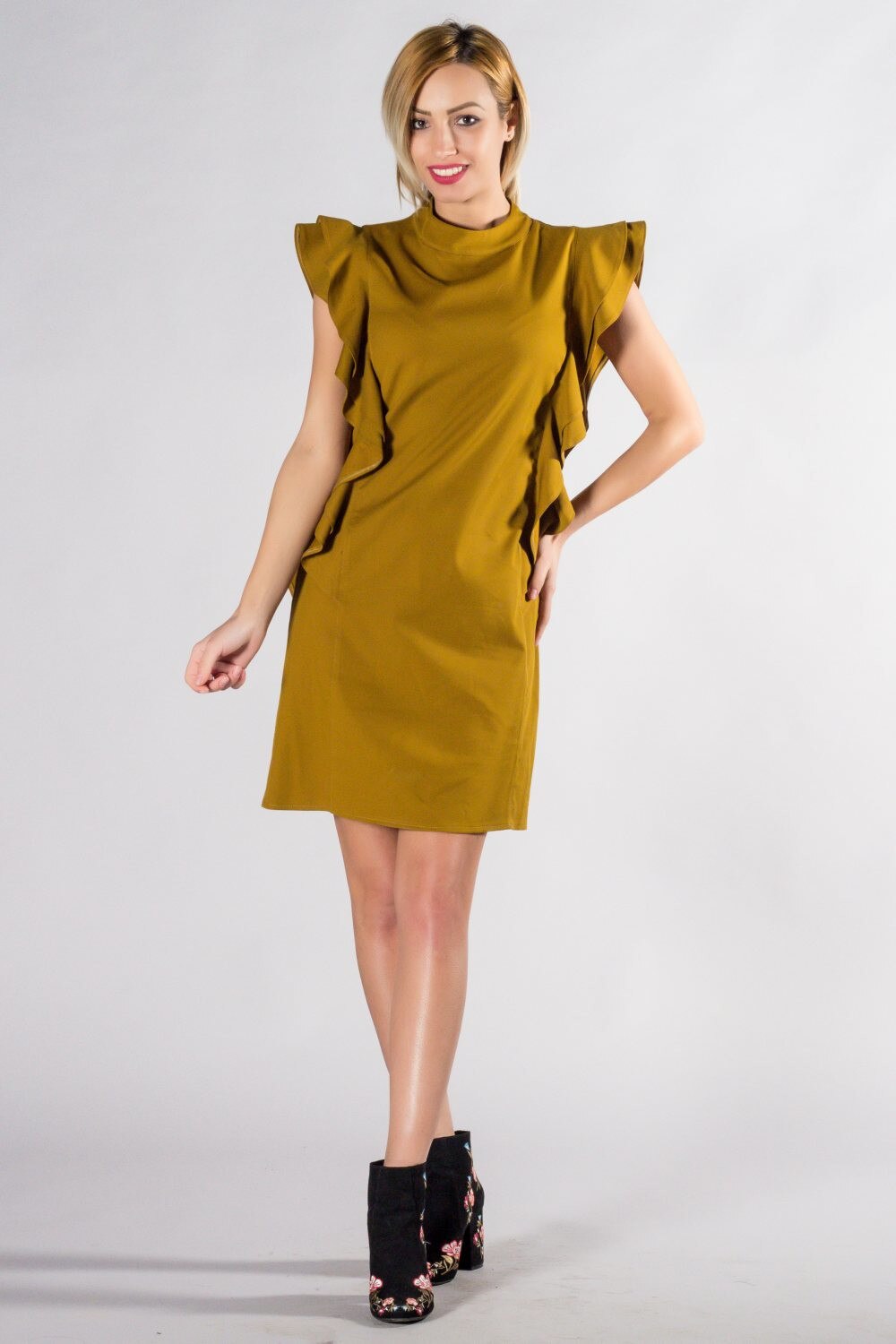 Rochie Margot, Mustar, 42 - eMAG.ro