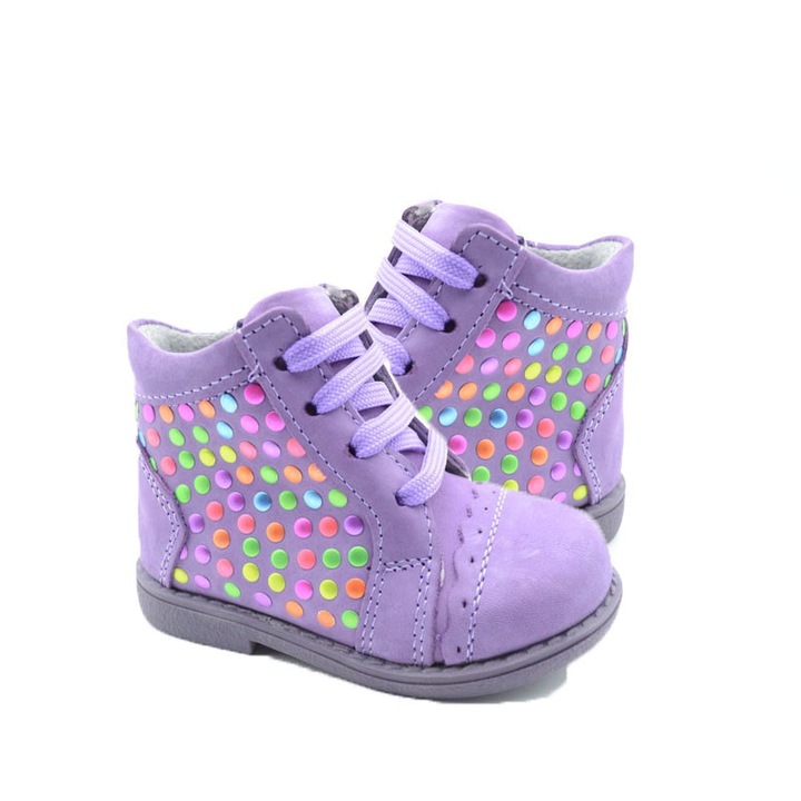 Ghete din piele pentru fetite Small Foot GHS1M, Mov, 21 - eMAG.ro
