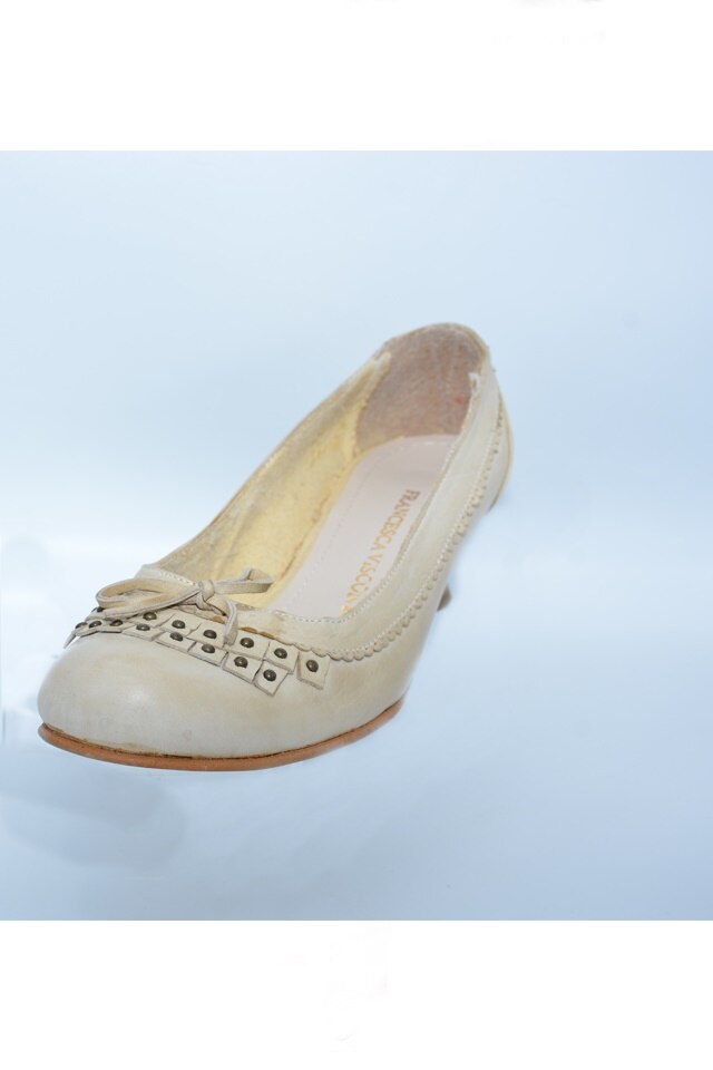 Pantofi moderni, cu varf rotund si fundita,D&J Exclusive, Bej, 36 EU ...