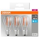 Set 3 becuri LED Osram Base Filament A60, E27, 6.5W (60W), 806 lm, lumina neutra (4000K), clasa ...