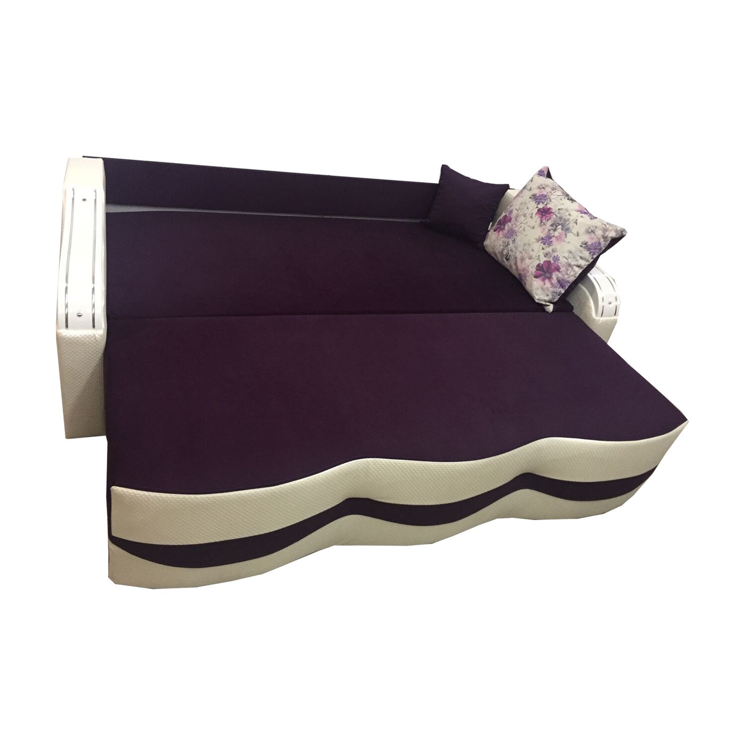 Canapea extensibila Milano, MobAmbient, Mov, material textil si piele ...