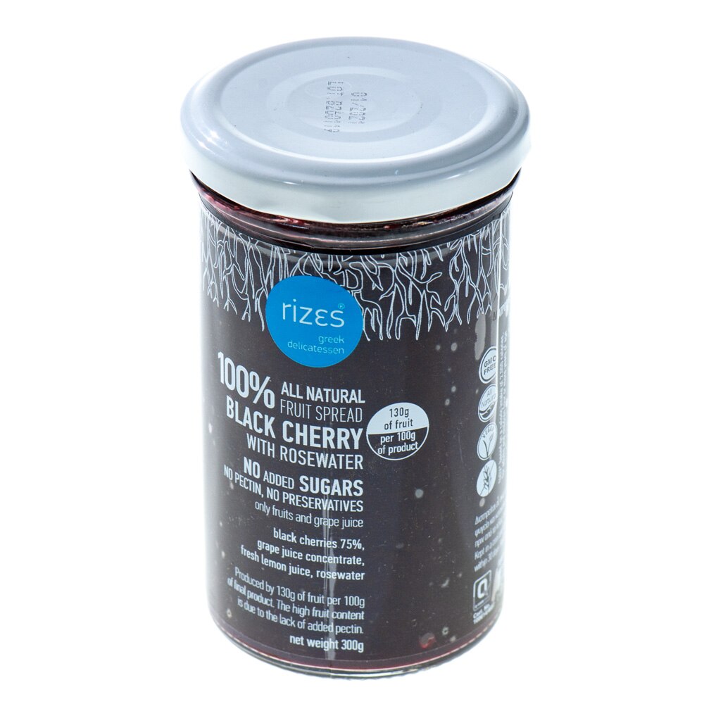 Gem de cirese negre cu apa de trandafiri, Rizes, aroma intensa, 100% ...