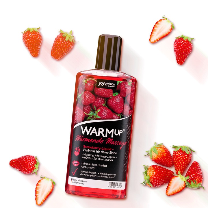 Ulei de Masaj Erotic WarmUp Strawberry, Joydivision, cu efect de incalzire, aroma capsuni ...