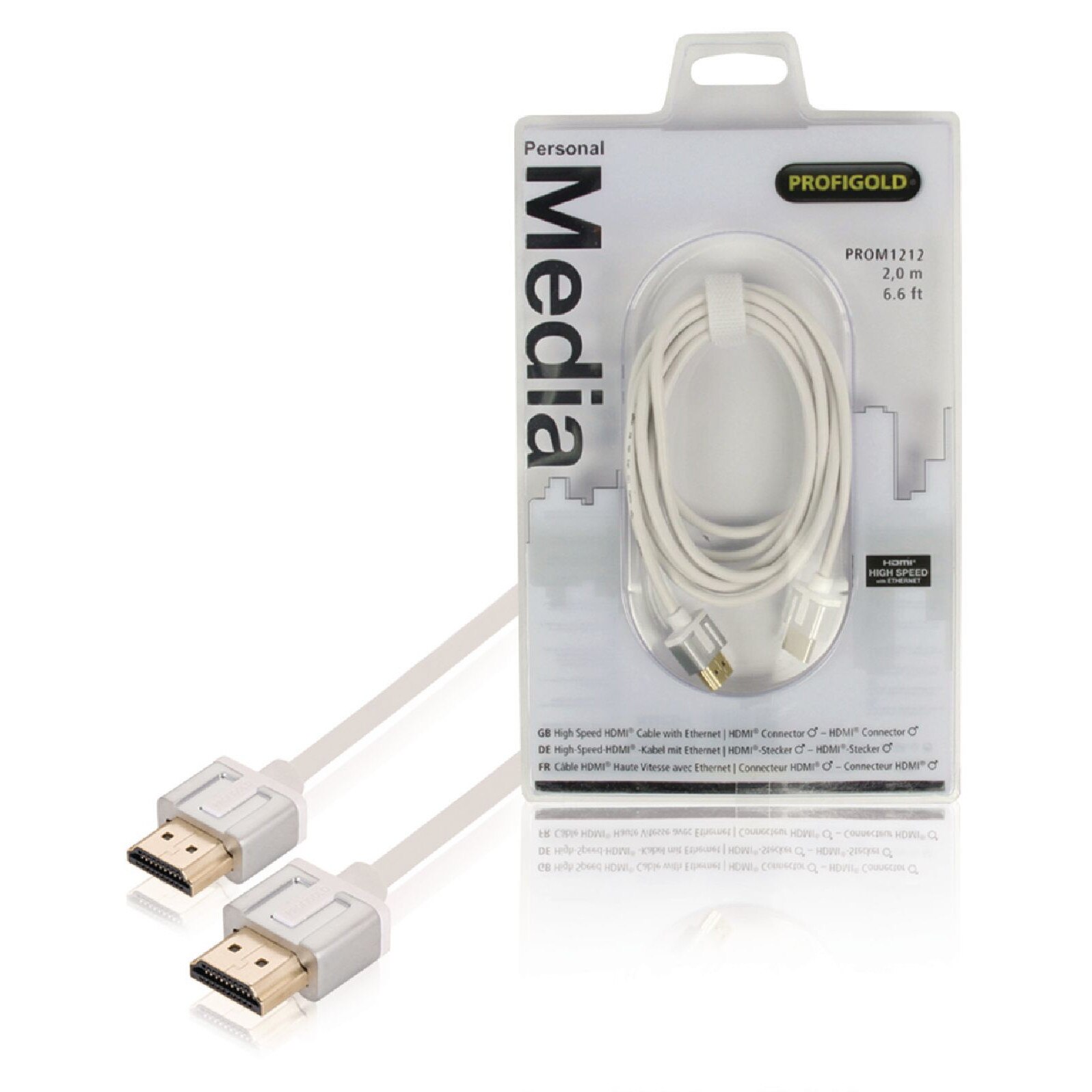 Cablu HDMI 4K/2K profesional 2 metri, cu functie Ethernet, Profigold ...