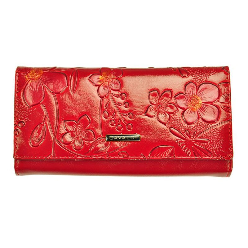 Portofel dama din piele naturala, Rosu, PD457 - eMAG.ro