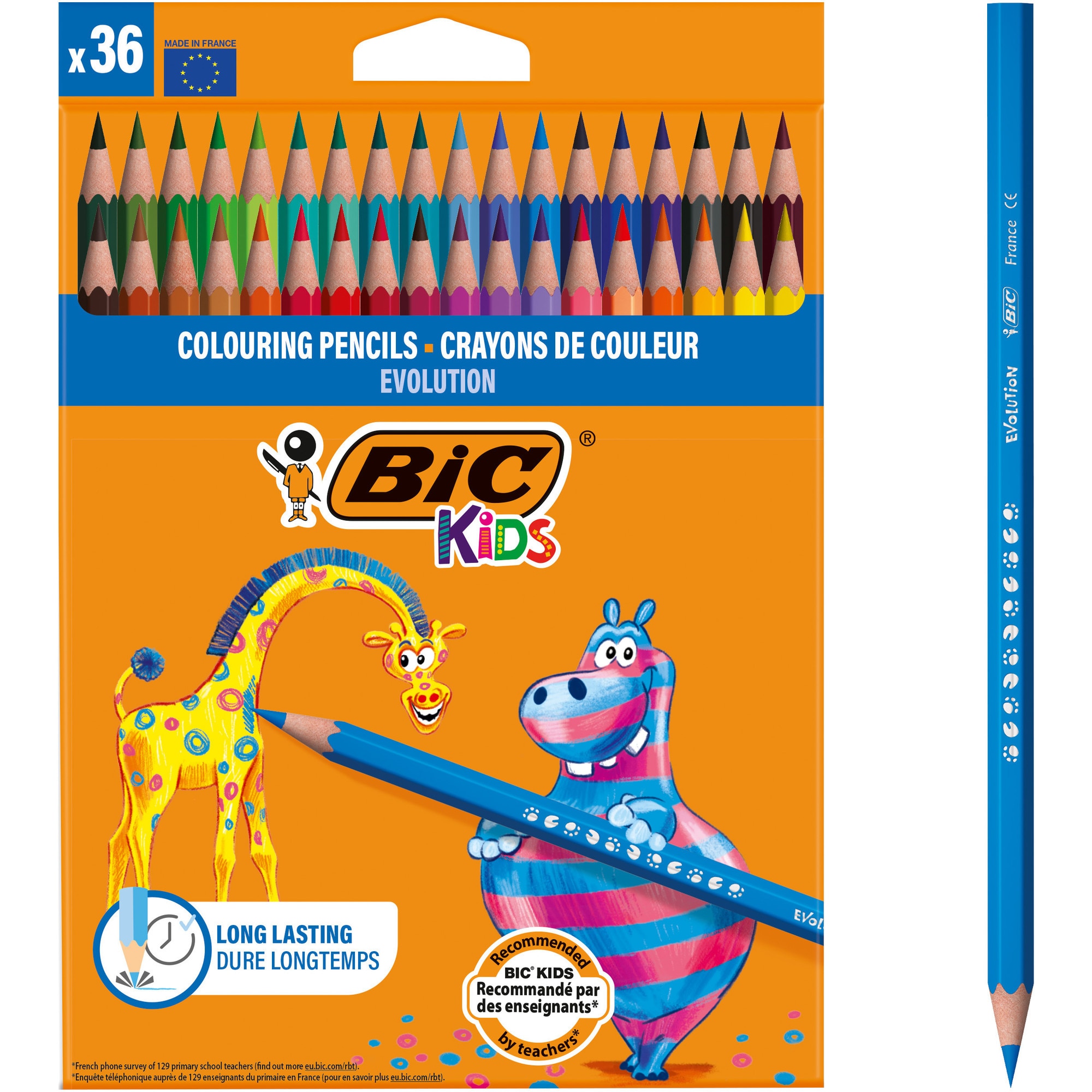 Creioane colorate BIC Kids Evolution ECOlutions,36 culori - eMAG.ro