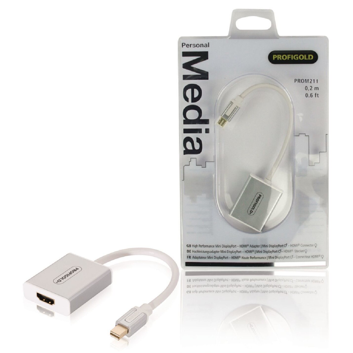 Висококачествен мини адаптер Profigold DisplayPort - HDMI 0,2 метра ...