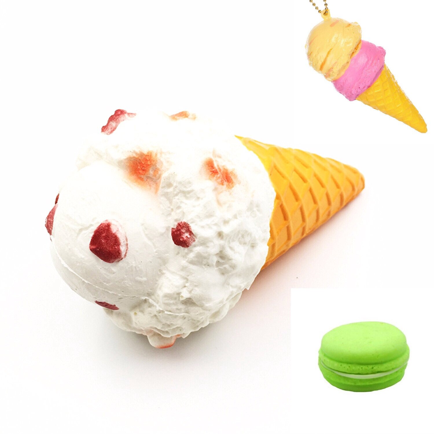 SQUISHY parfumat Inghetata Jumbo, antistres- cadou 2 squishy, jucarie ...