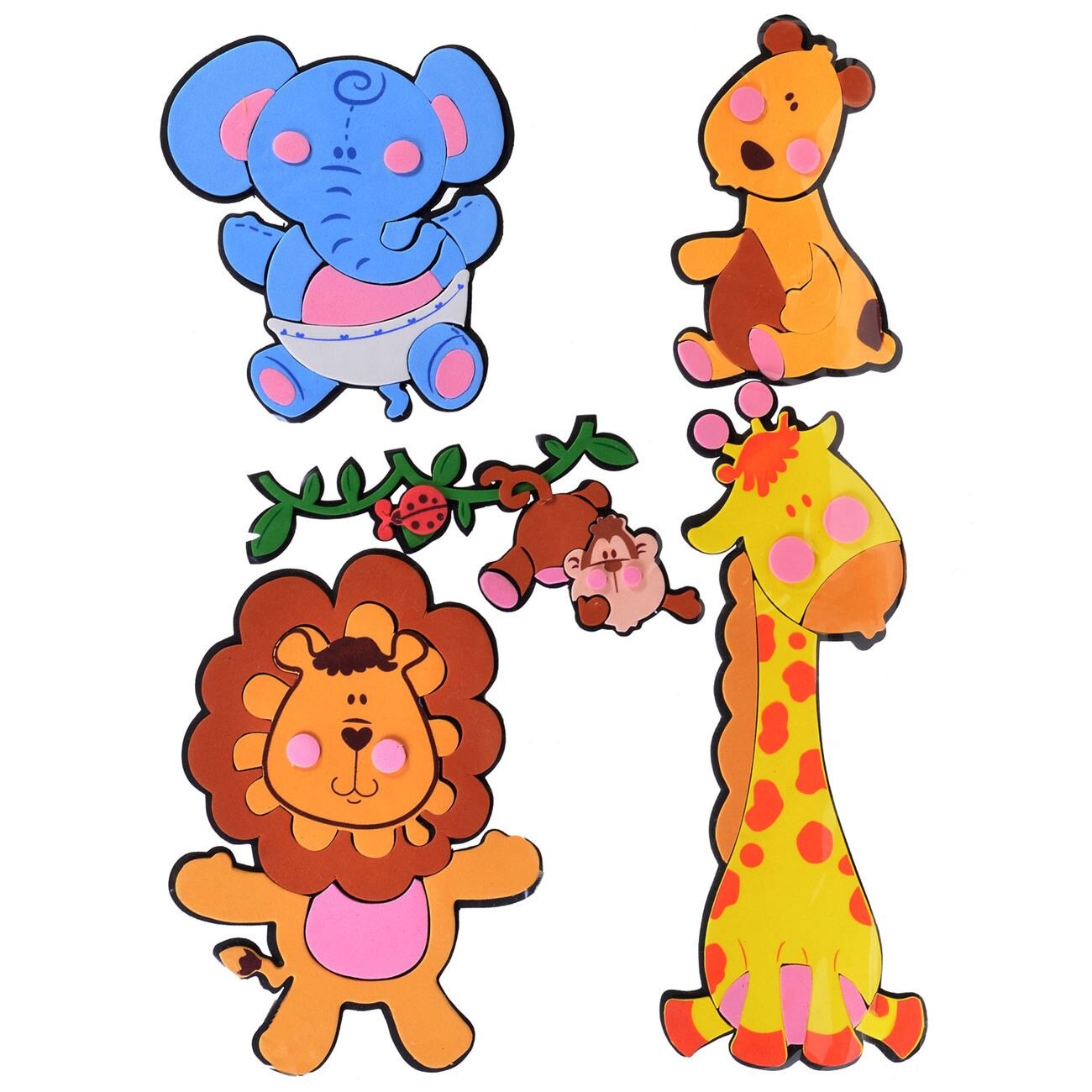 Sticker UBX perete, Animale salbatice, 5 piese - eMAG.ro