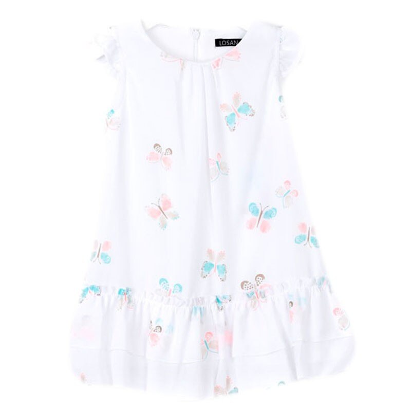 Rochie copii alba cu fluturasi Losan, varsta 7 ani - eMAG.ro