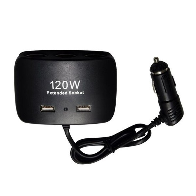 Priza auto In-Car, 120 W, 2 x USB, 3 iesiri - eMAG.ro