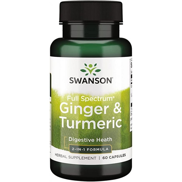 Swanson Ginger & Turmeric (Ghimbir si Turmeric) - 60 Capsule - eMAG.ro