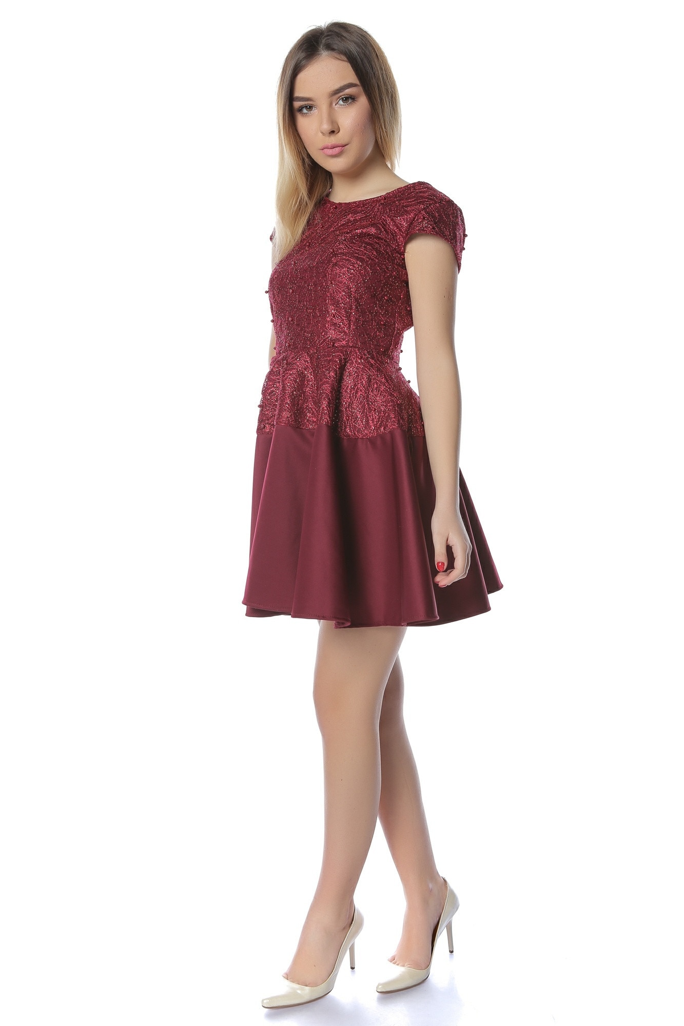 Rochie clos, Cleopatra, bordo, S/M - eMAG.ro