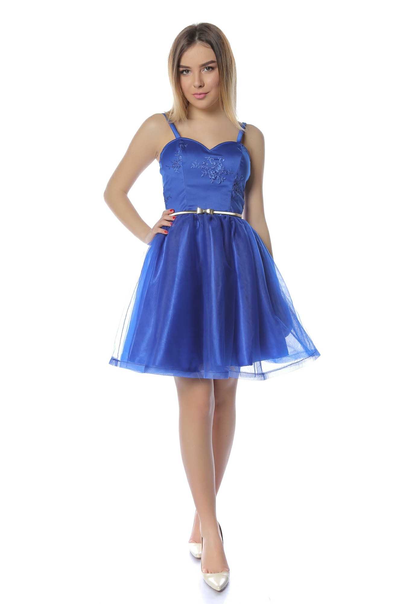 Rochie clos, Diva Luxury, albastru, S - eMAG.ro