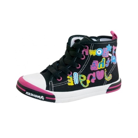 Bascheti din panza pentru fetite American Club TEN14N, Negru, 23 - eMAG.ro