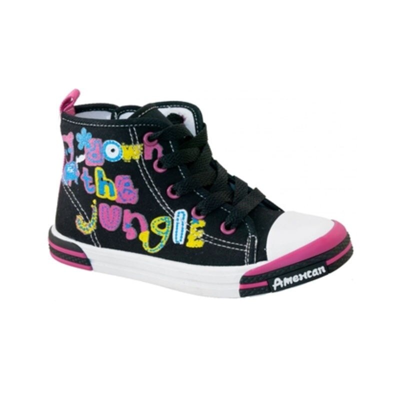 Bascheti din panza pentru fetite American Club TEN14N, Negru, 23 - eMAG.ro