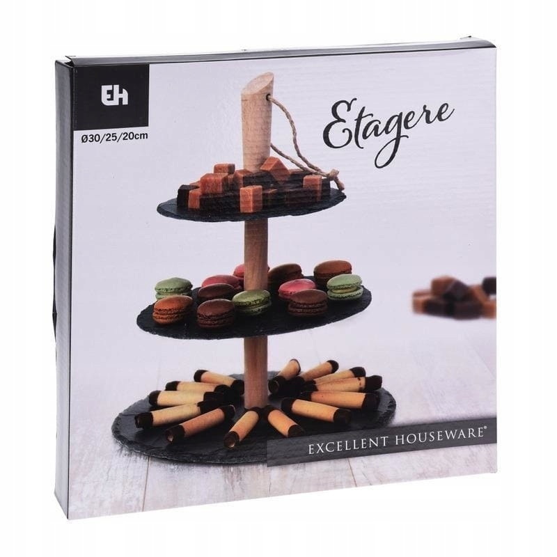 Suport prajituri EH Excellent Houseware, 3 etaj, Lemn - eMAG.ro