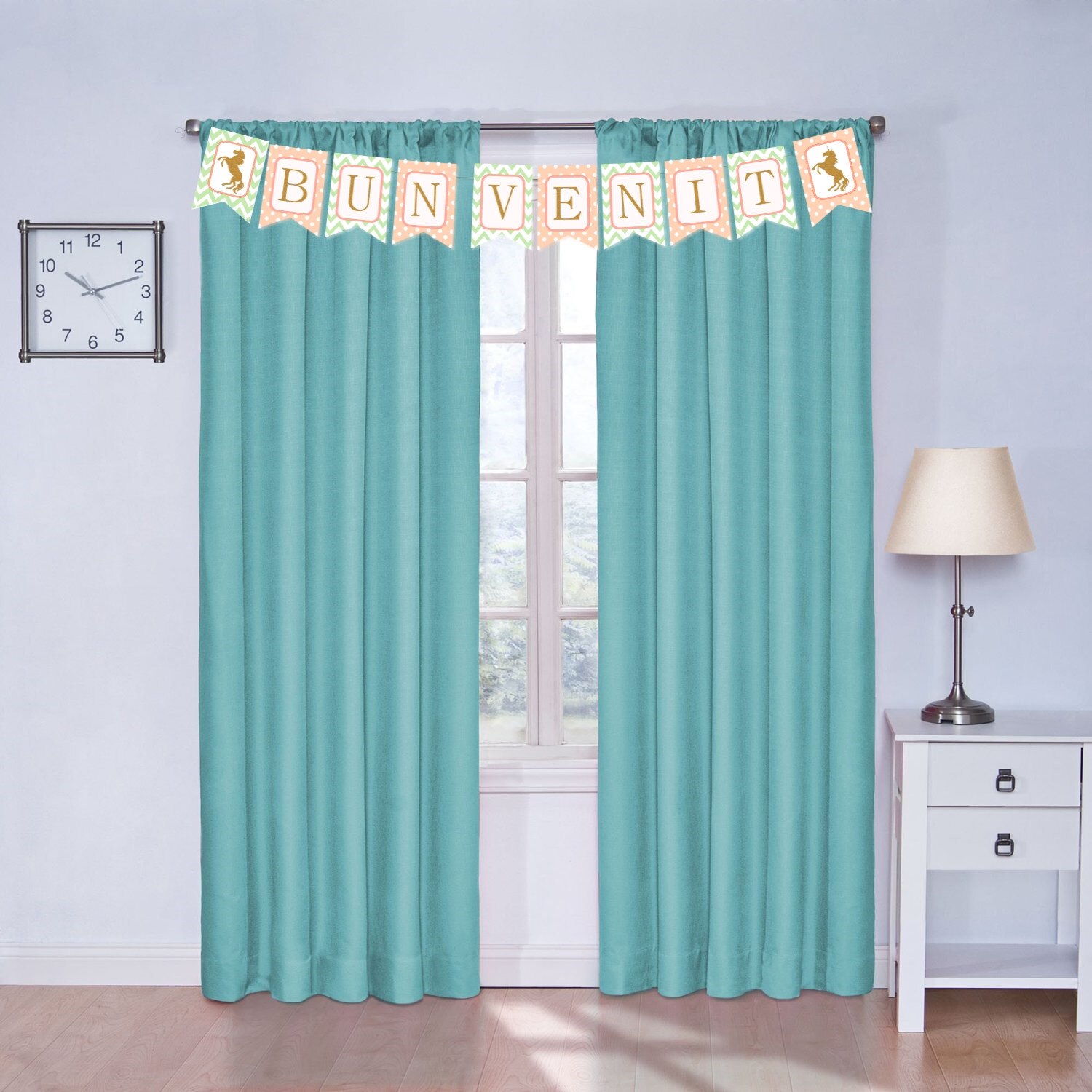 Banner decorativ cu textul "Bun Venit", Bebecard, Decoratiune petreceri ...