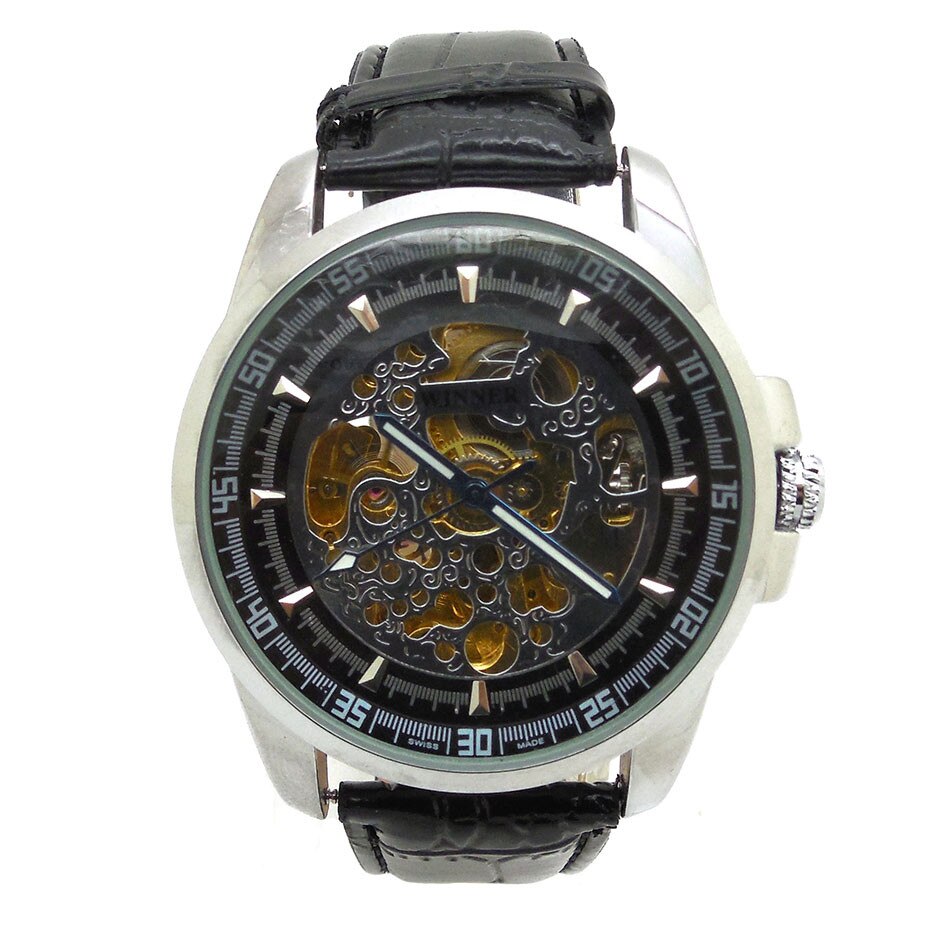 Ceas mecanic Winner Skeleton WS2018- Gold - eMAG.ro