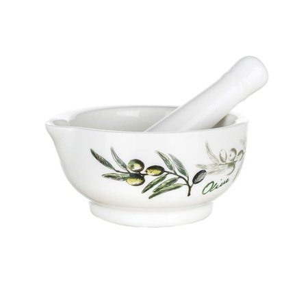 Mojar cu pistil Banquet, ceramic, decor masline - eMAG.ro