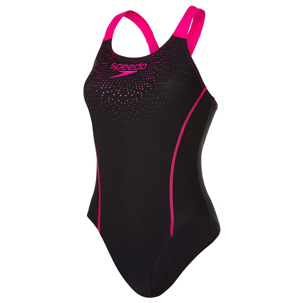 Costum inot femei Speedo Gala Logo Medalist, Negru/Roz, 36 - eMAG.ro