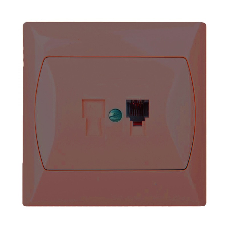 Priza telefon simpla maro AKCENT - eMAG.ro