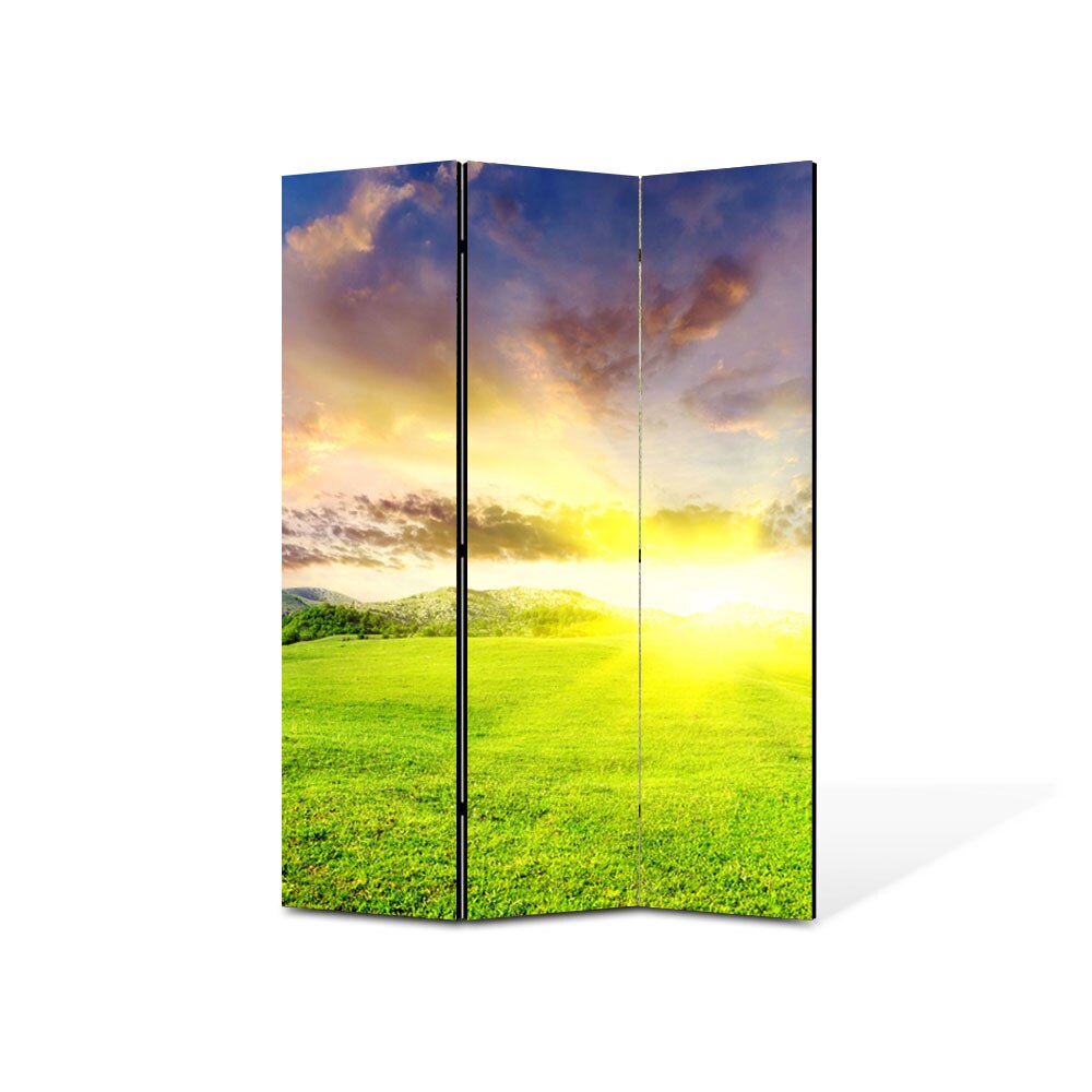 Paravan de Camera ArtDeco din 3 Panouri Peisaj Campie perfecta 135 x ...