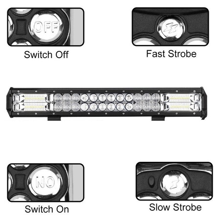 Led bar 216w 5D Spot si Flood alimentare 12/24v + kit blitz releu ai ...