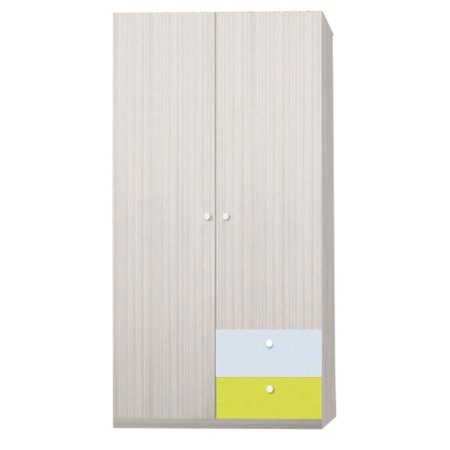 Dulap Alegria 2SF, Stejar Ferrara/Azuriu, H200xL100xA50 cm, cu 2 ...