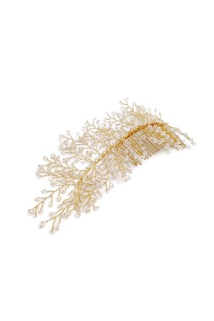 Accesoriu/piaptan par mireasa, Selendis, lucrat manual cu margele de ...