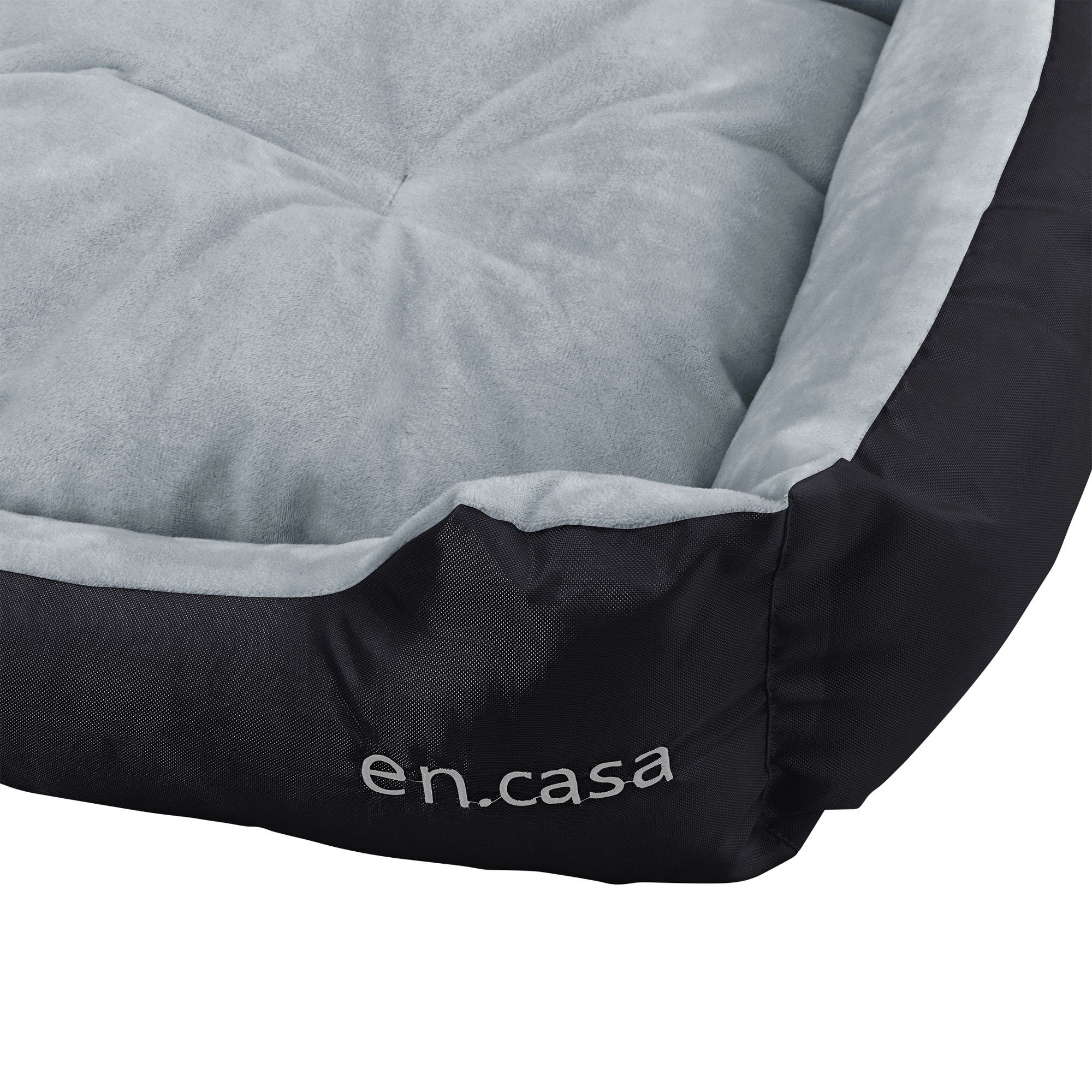 Culcus caine Pluto, en.casa, 90 x 70 x 20 cm, masura XL, negru/gri ...