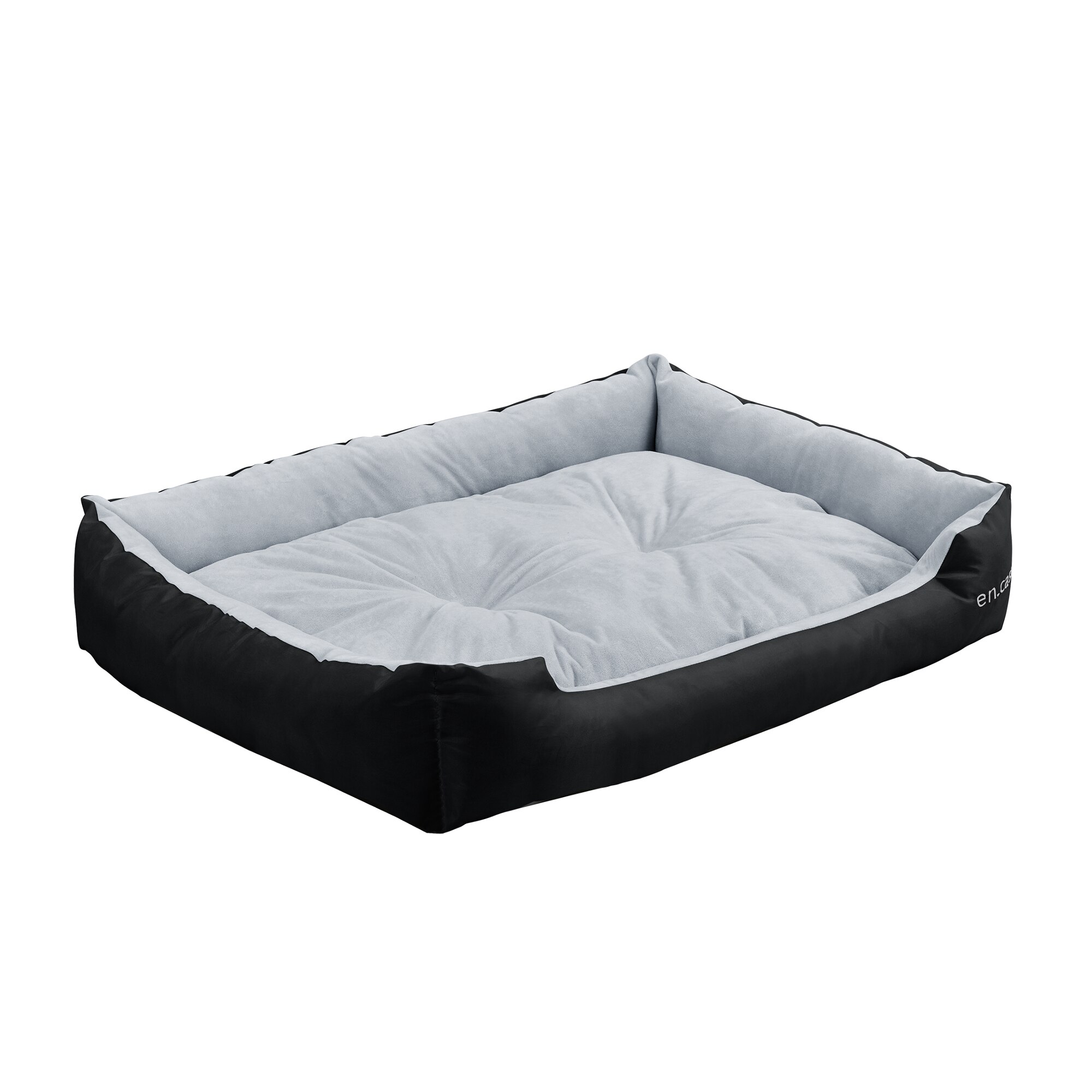 Culcus caine Pluto, en.casa, 90 x 70 x 20 cm, masura XL, negru/gri ...