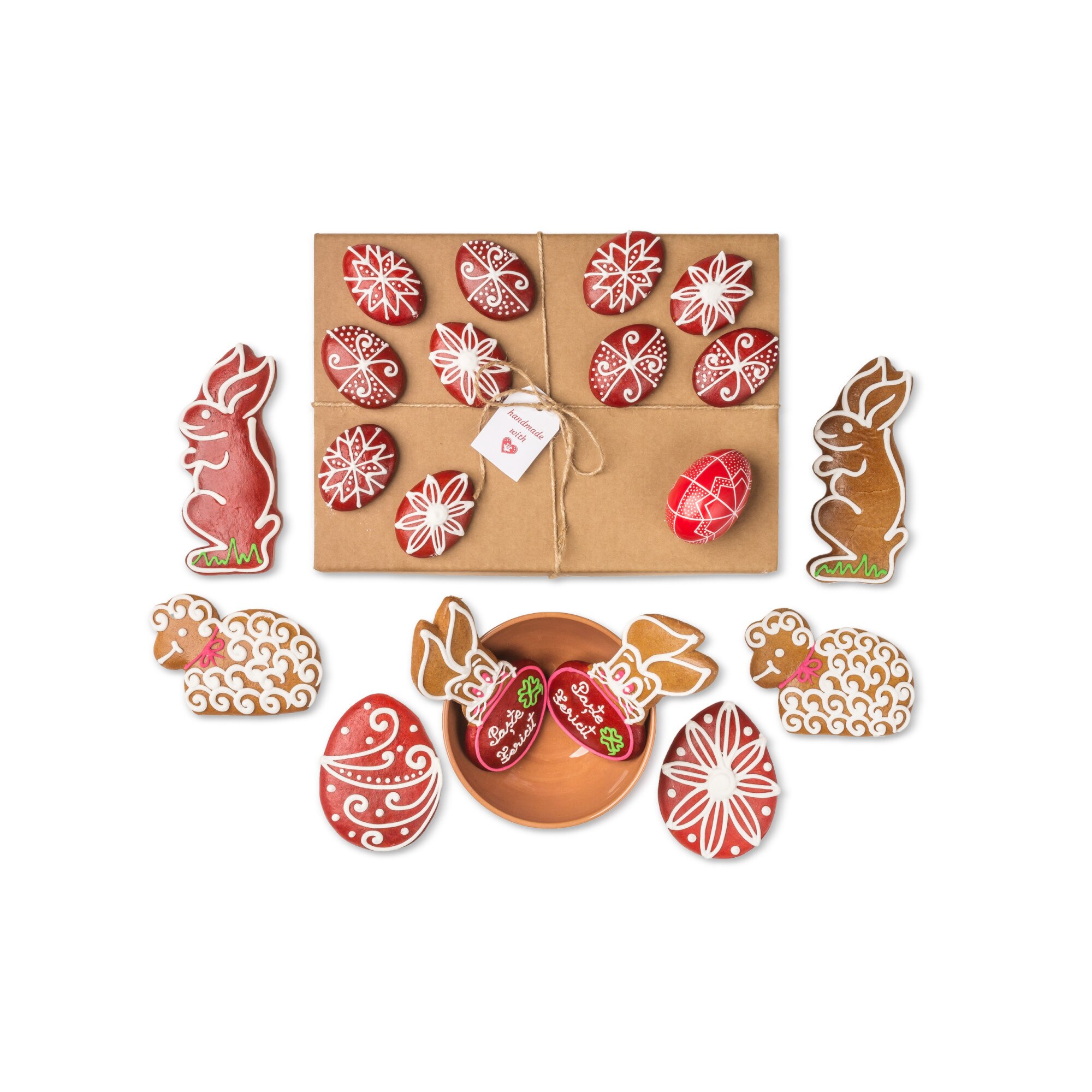 Pachet cadou traditional de Pasti cu turta dulce si farfurie de ...