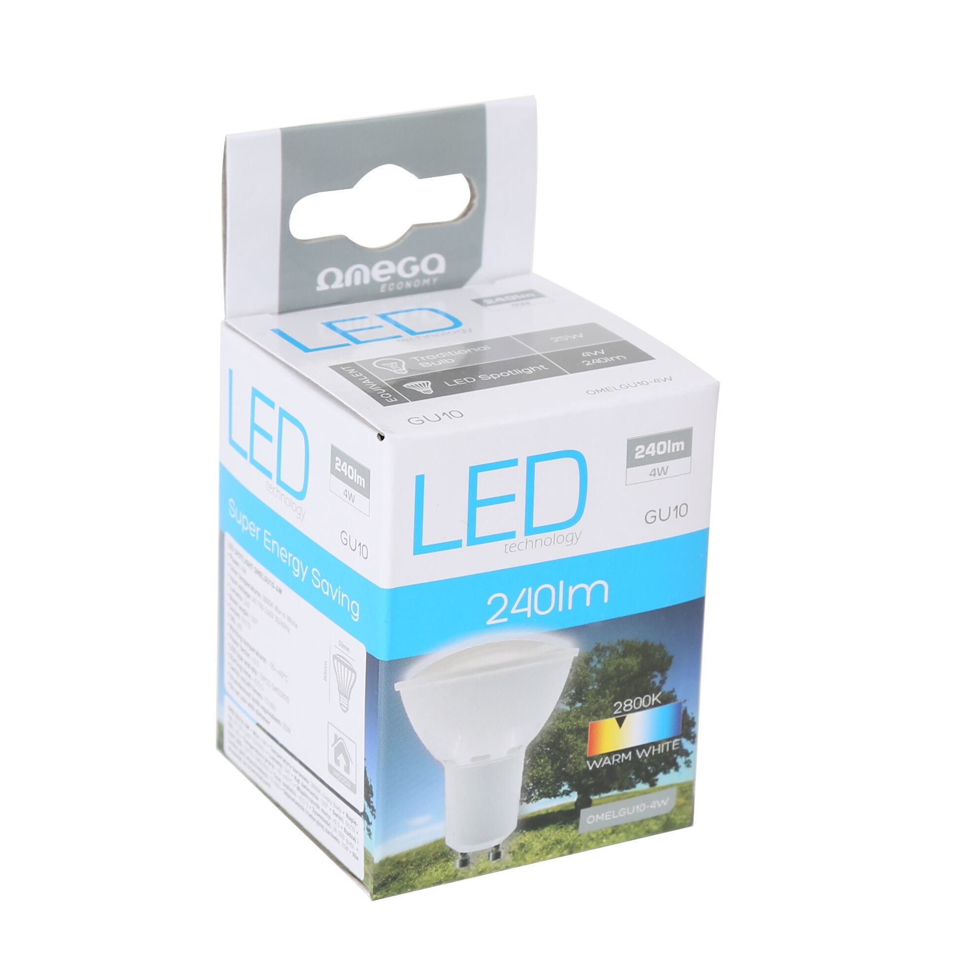 Bec Led Omega Spotlight 2800K GU10 4W 240LM [42902] - OMELGU10-4W - eMAG.ro