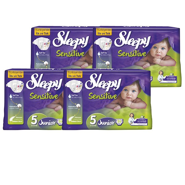 Pachet 4x Scutece copii Sleepy Sensitive Jumbo, Hipoalergenic, Junior 5 ...
